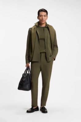 BOSS long-sleeved t-shirt in mercerized cotton with contrast trim